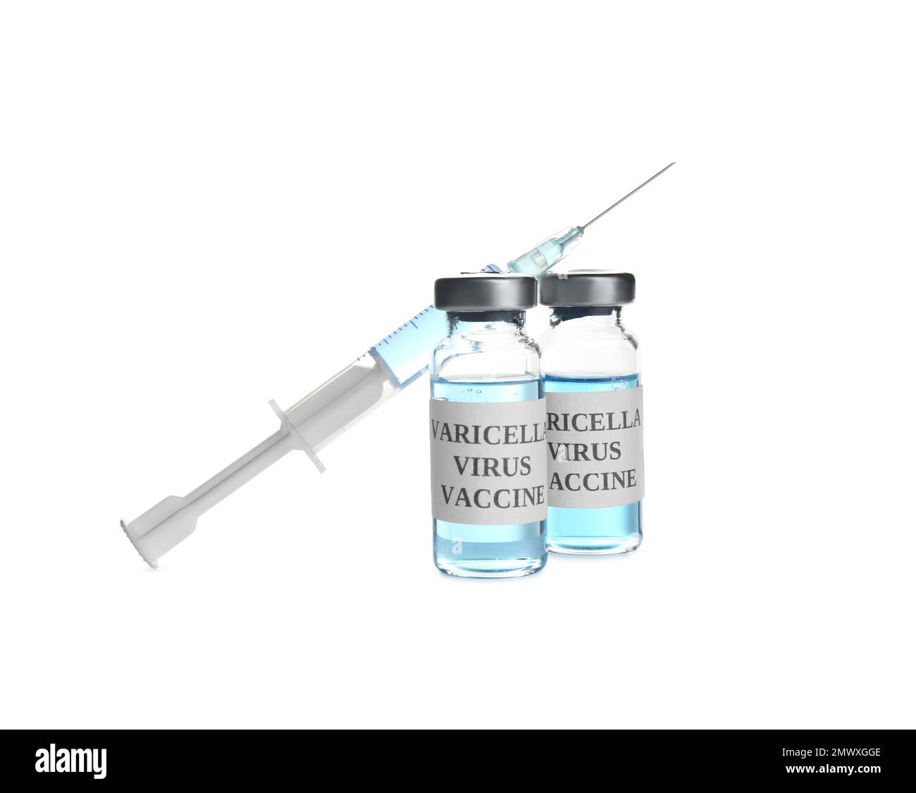 Chickenpox vaccine isolated on white. Varicella virus prevention Stock ...