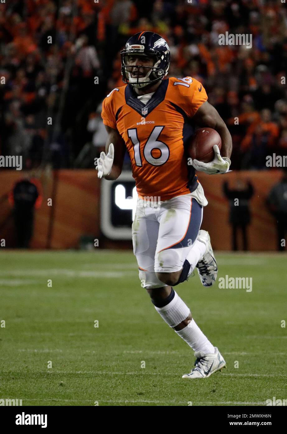 Denver Broncos wide receiver Bennie Fowler runs against the Kansas City ...