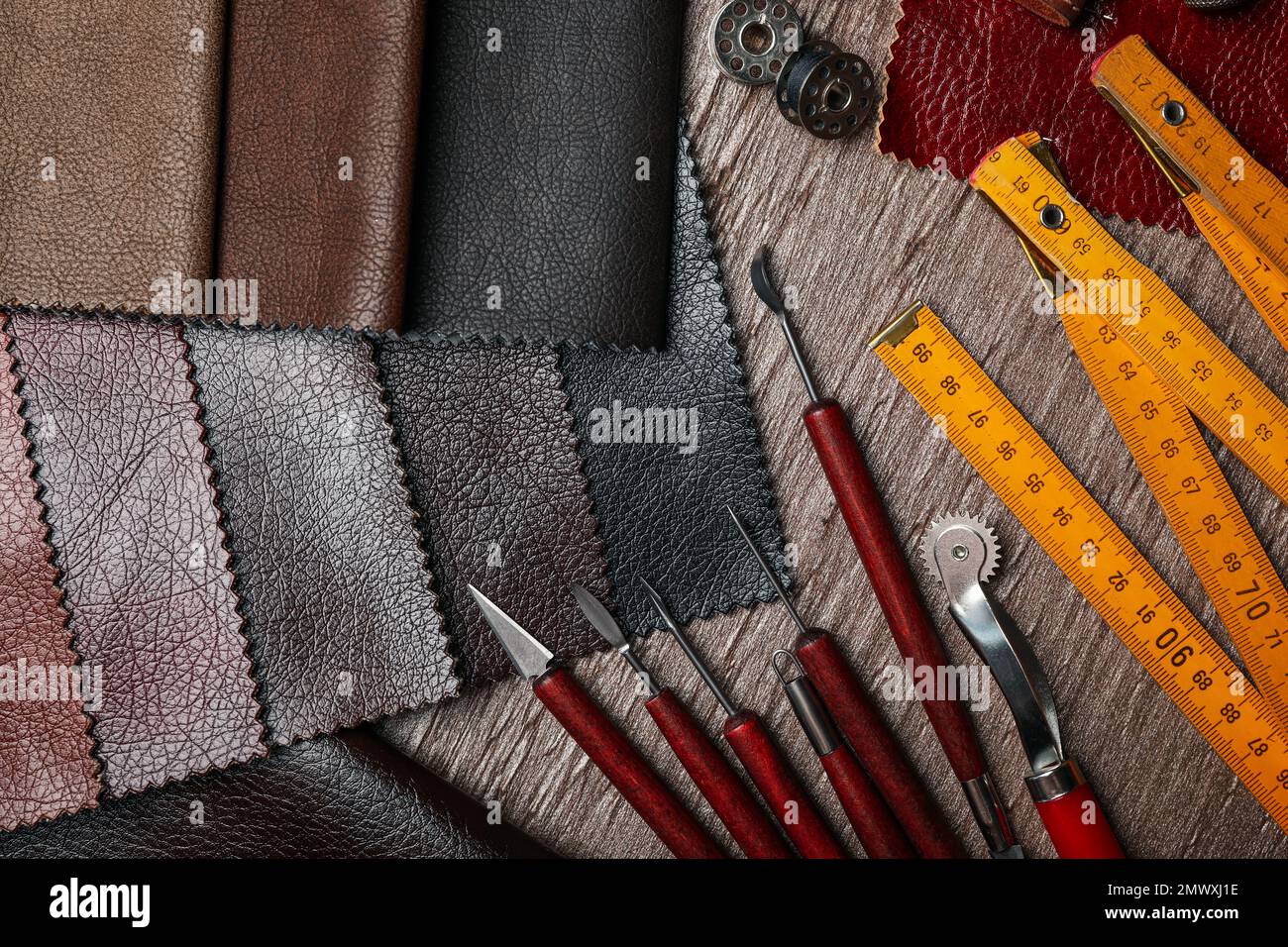 Vintage leather cutter tools hi-res stock photography and images - Alamy