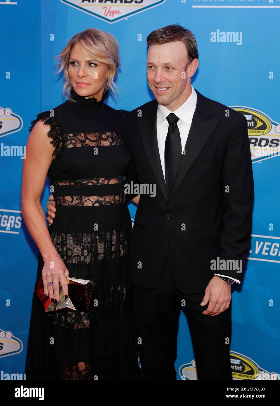 Matt Kenseth, right, and wife Katie Kenseth pose on the red carpet ...