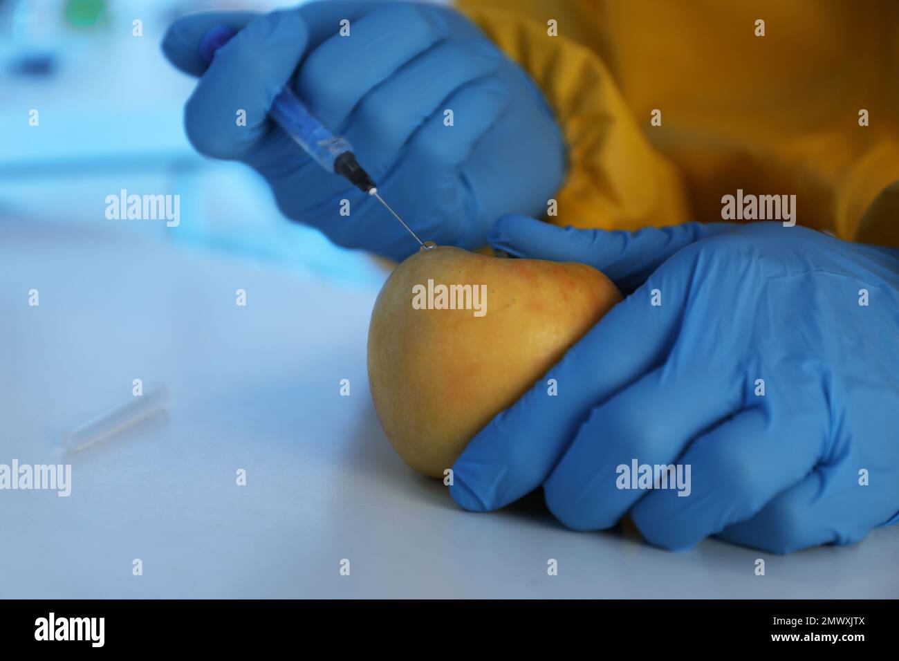 Male scientist hands syringe injecting hi-res stock photography and ...