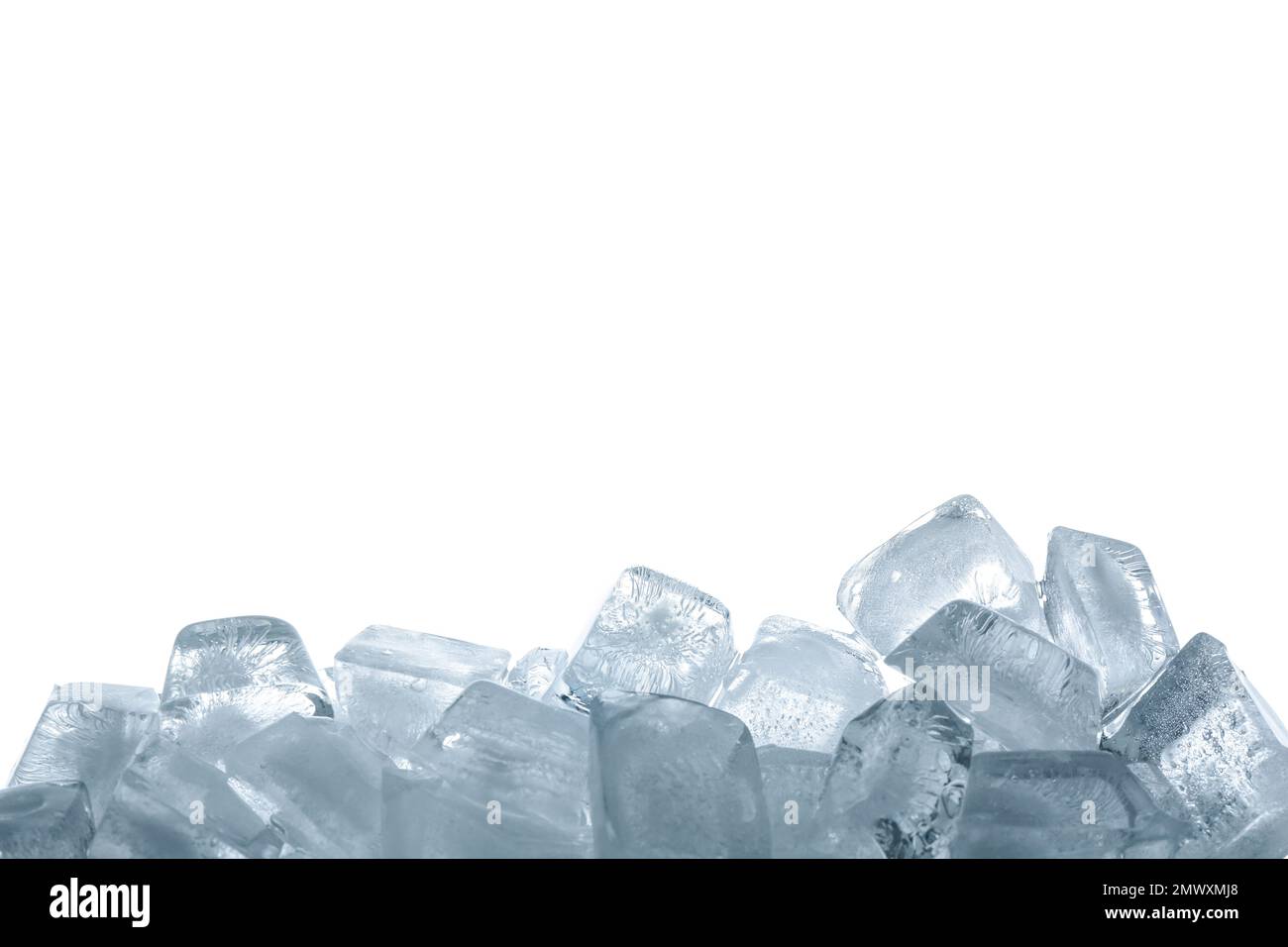 Crystal clear ice cubes isolated on white Stock Photo - Alamy