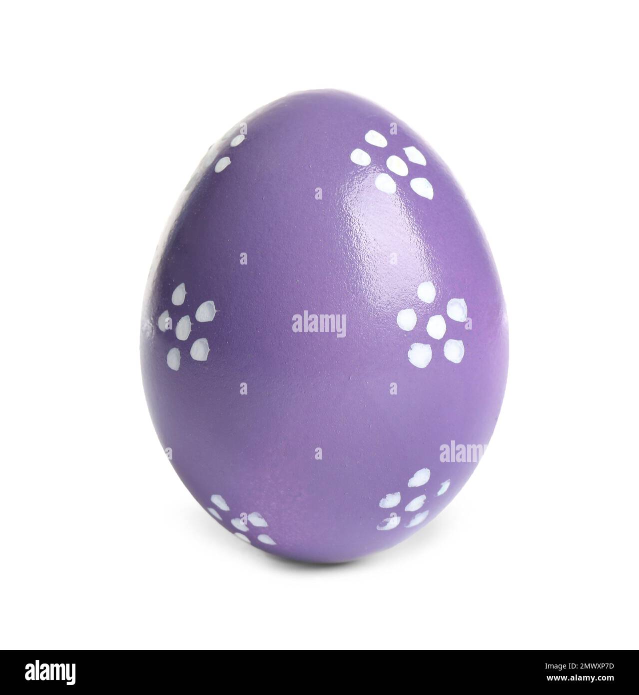 Purple egg with floral pattern isolated on white. Easter symbol Stock ...