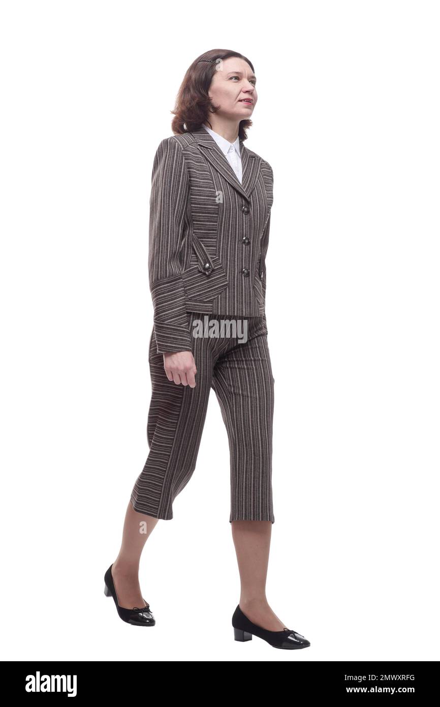 in full growth. modern business woman stepping forward Stock Photo - Alamy