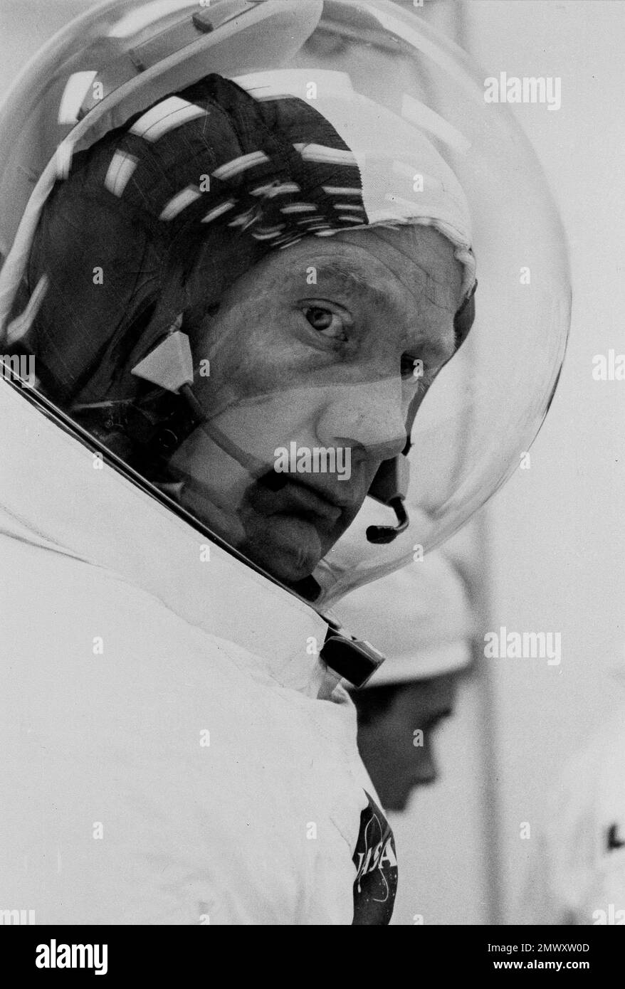 In this photo provided by NASA, astronaut Edwin E. Aldrin Jr. is ...