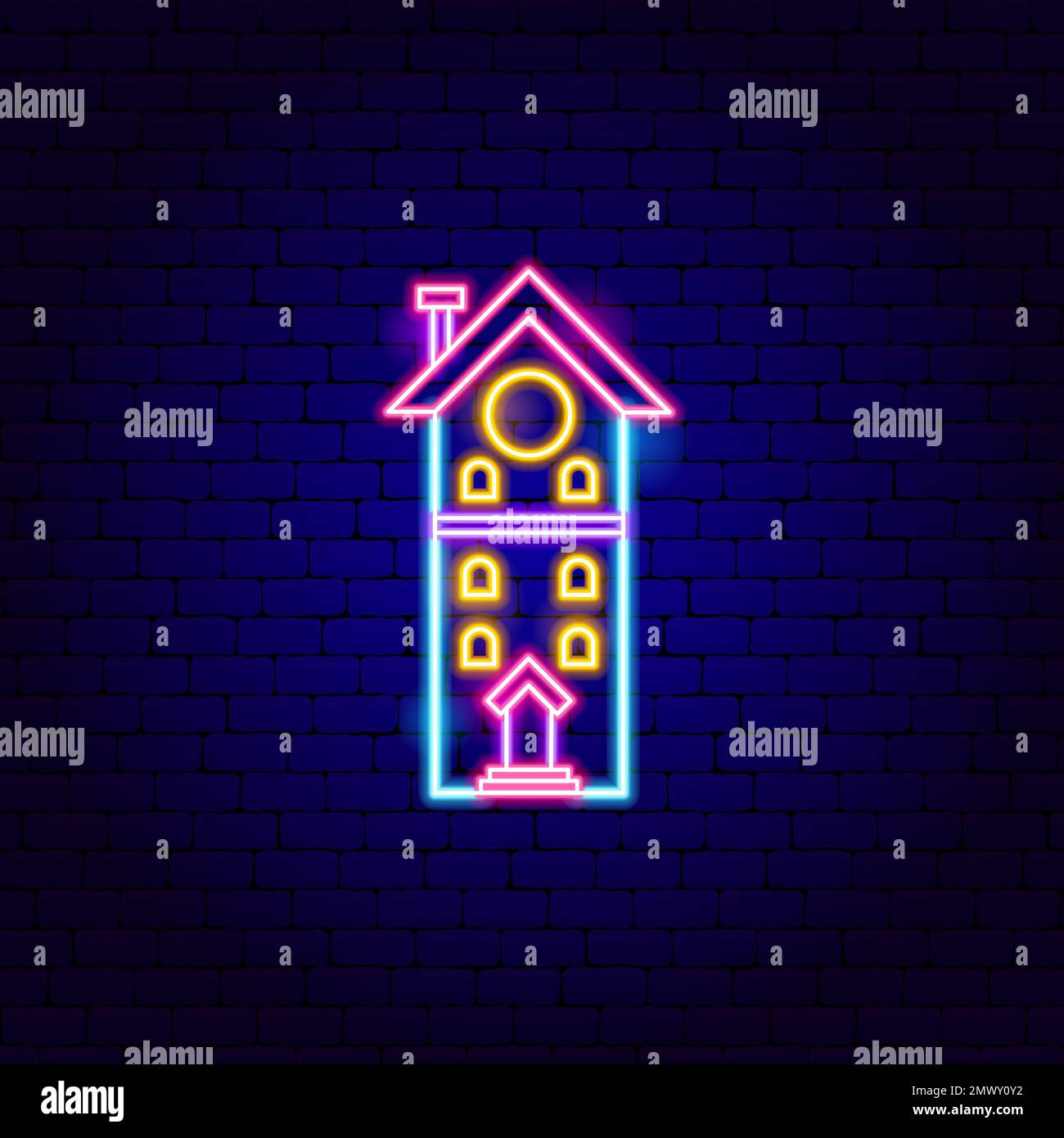 Blue Neon House Sign Stock Vector Image & Art - Alamy