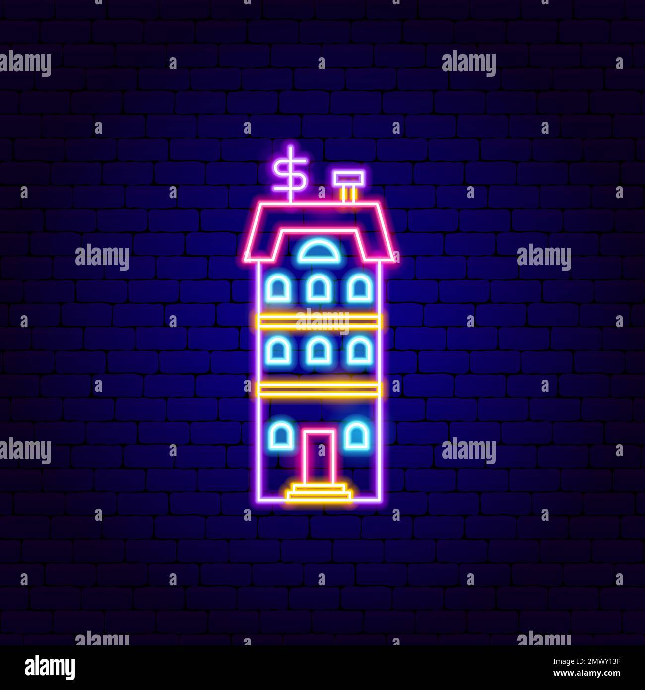 Neon Purple House Sign Stock Vector Image & Art - Alamy