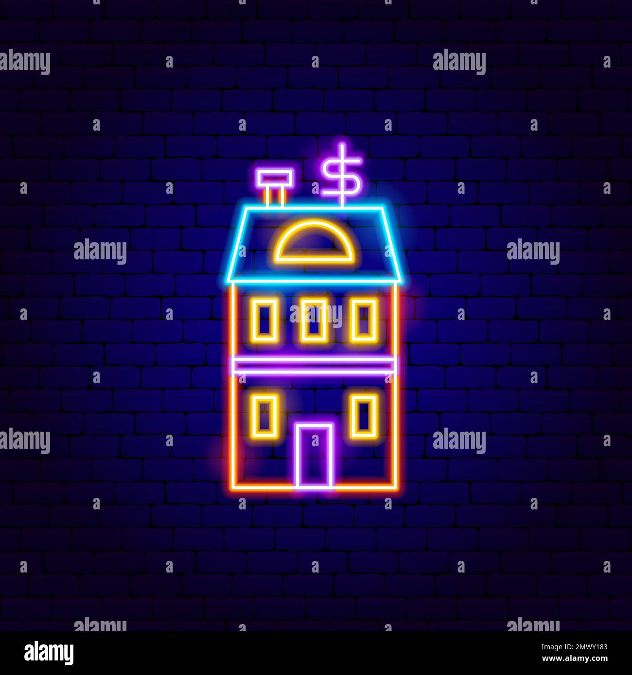 Neon Winter Red House Sign Stock Vector Image & Art - Alamy