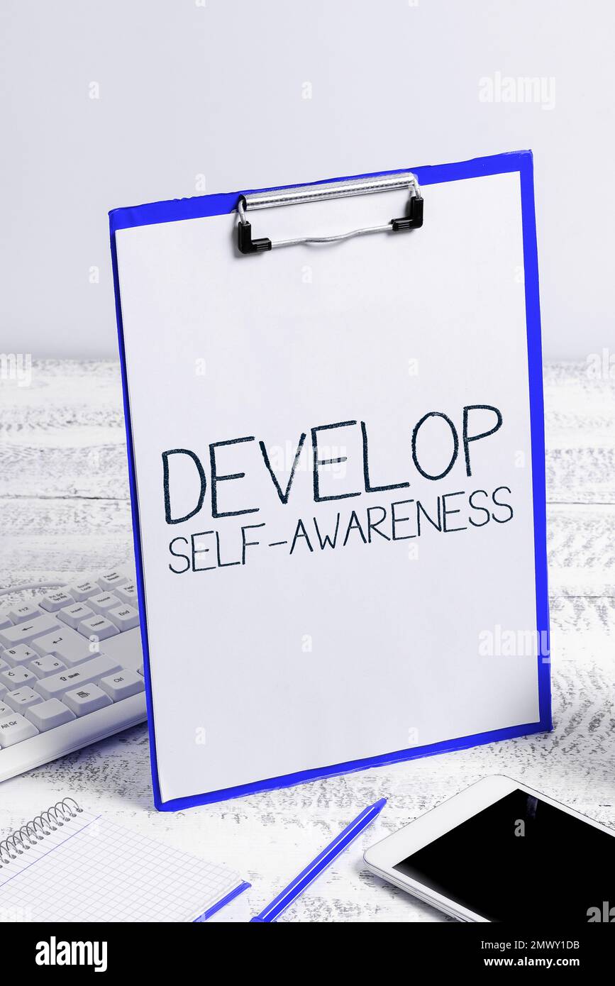 Writing displaying text Develop Self Awareness. Business showcase ... Writing displaying text Develop Self Awareness. Business showcase ...