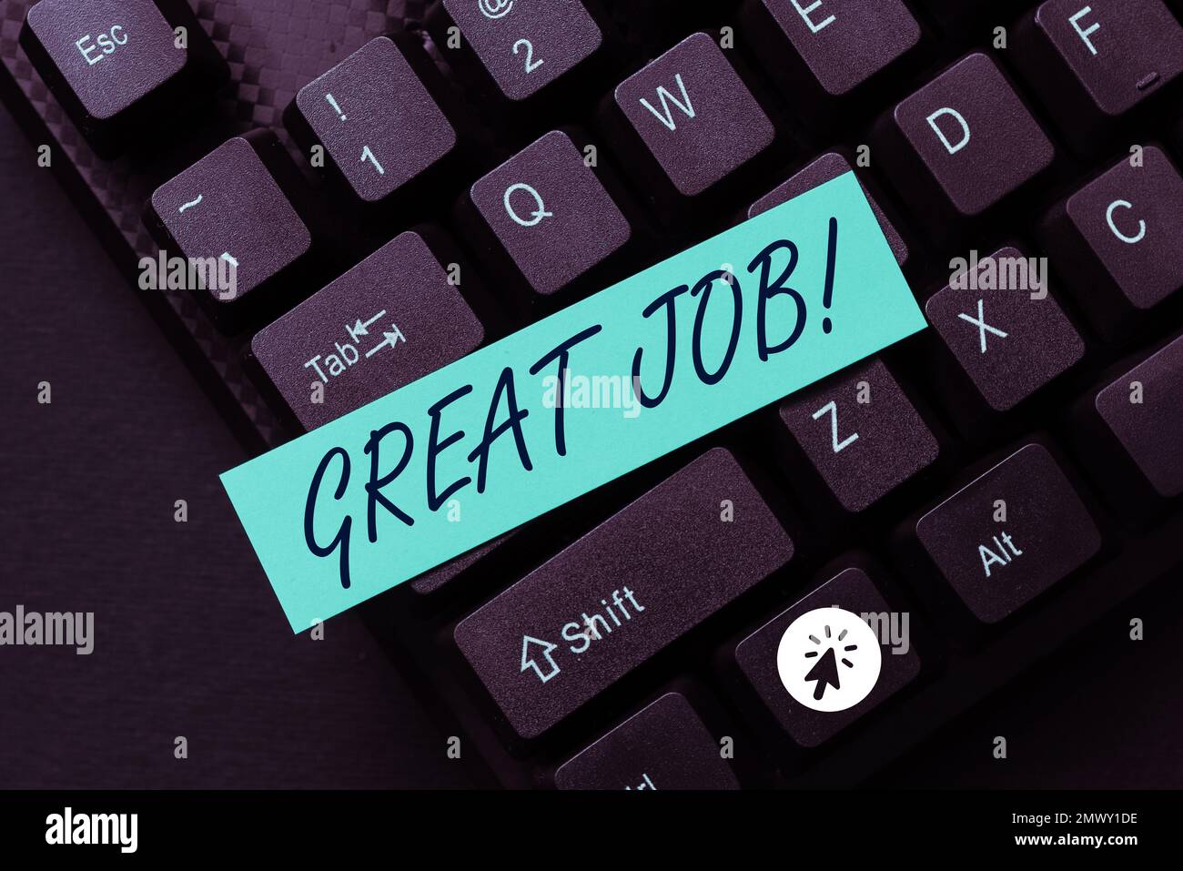 Hand writing sign Great Job. Word Written on used praising someone for ...