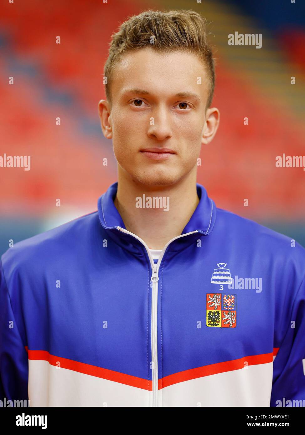 Tennis player Jiri Lehecka of Czech team poses for photographer prior ...