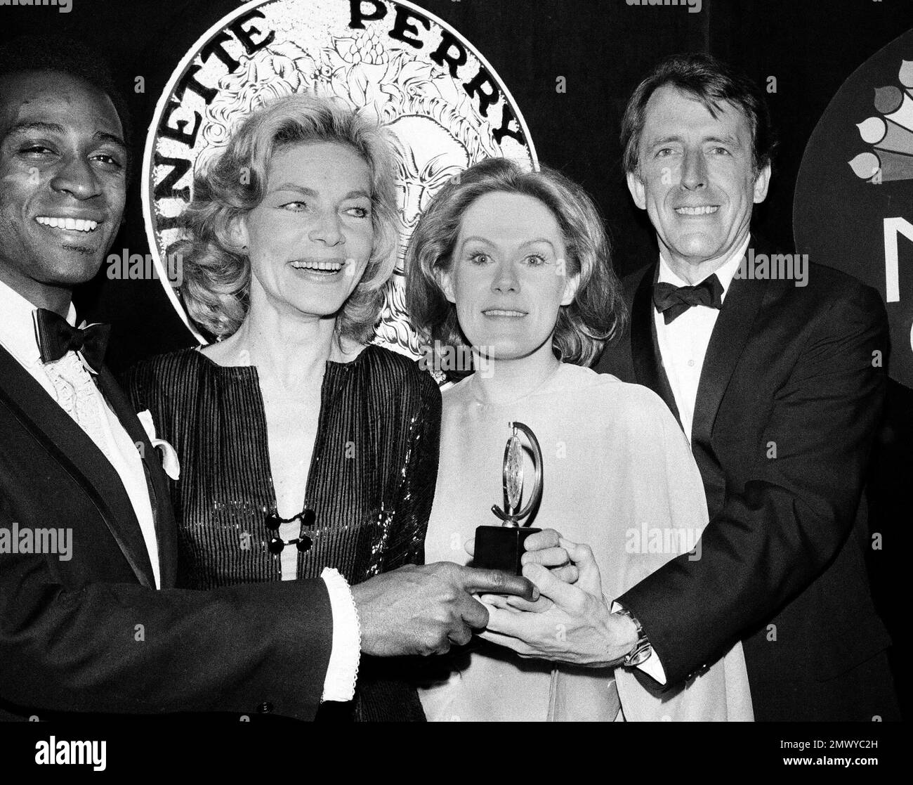 FILE - In this April 19, 1970 file photo, Tony winners, from left ...