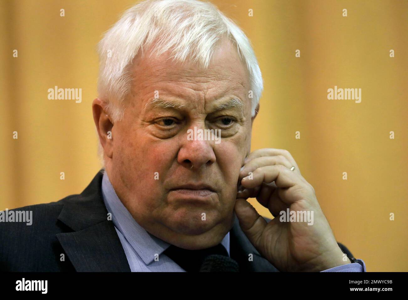 Chris Patten, Hong Kong's last British governor listens to questions ...
