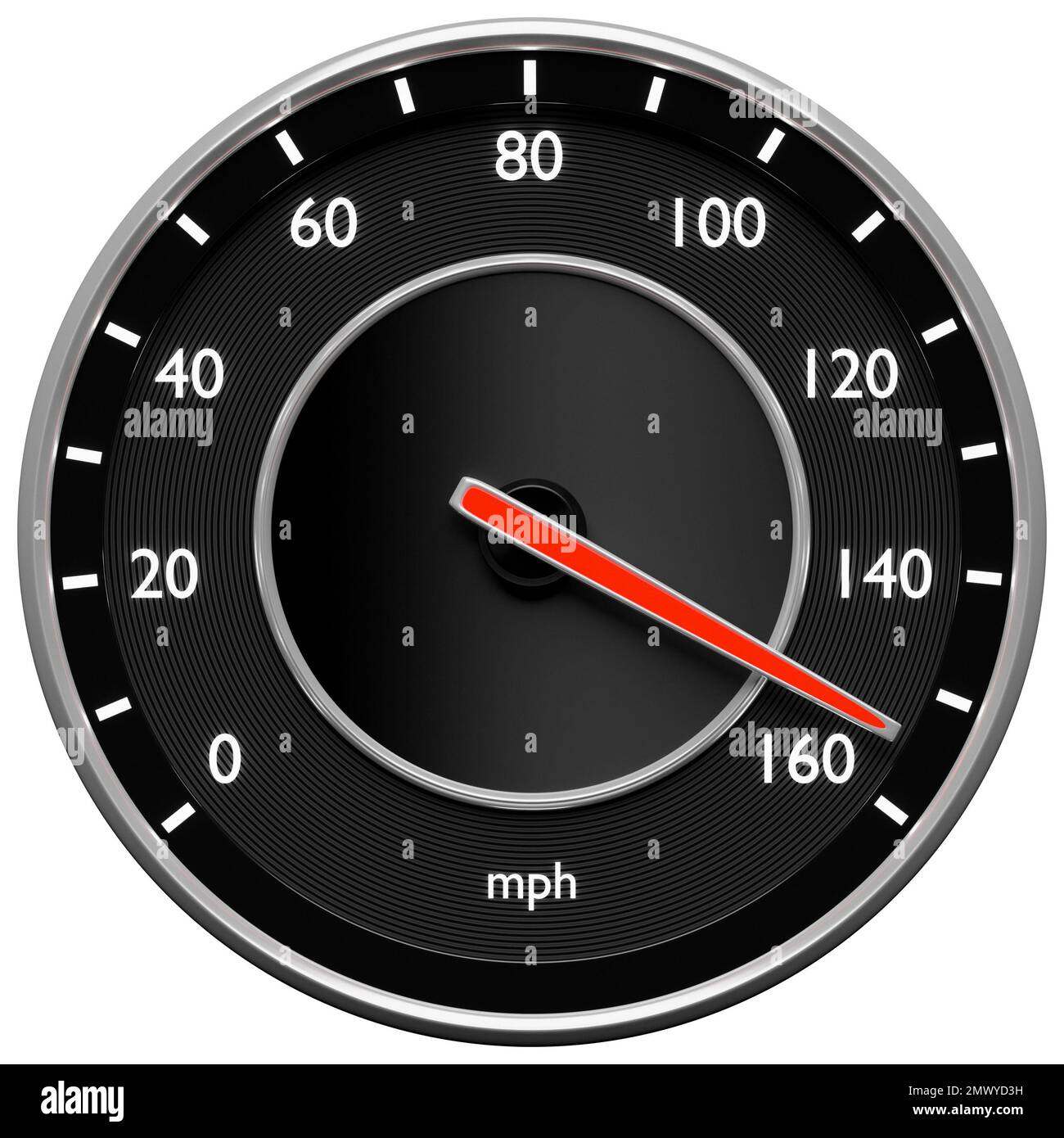 3D close-up illustration of a black dashboard of a car, a digital ...