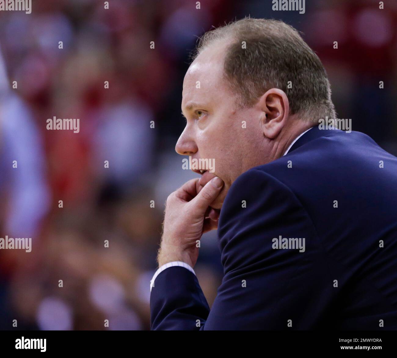 Wisconsin coach Greg Gard against Prairie View A&M during the first ...