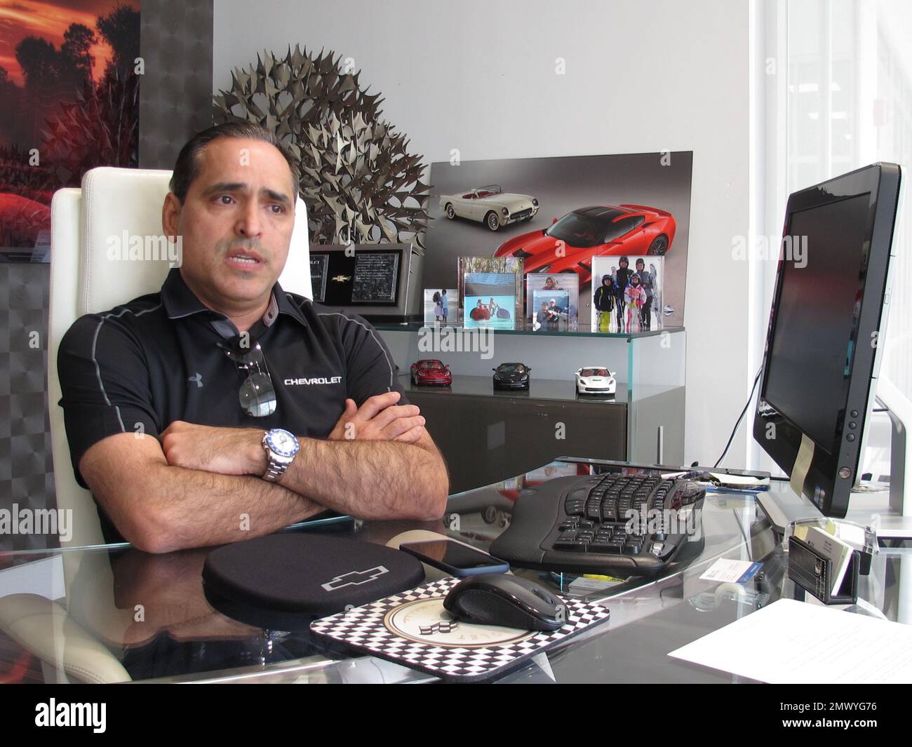 Arnaldo Bomnin sits in his office as he speaks to a reporter about a ...