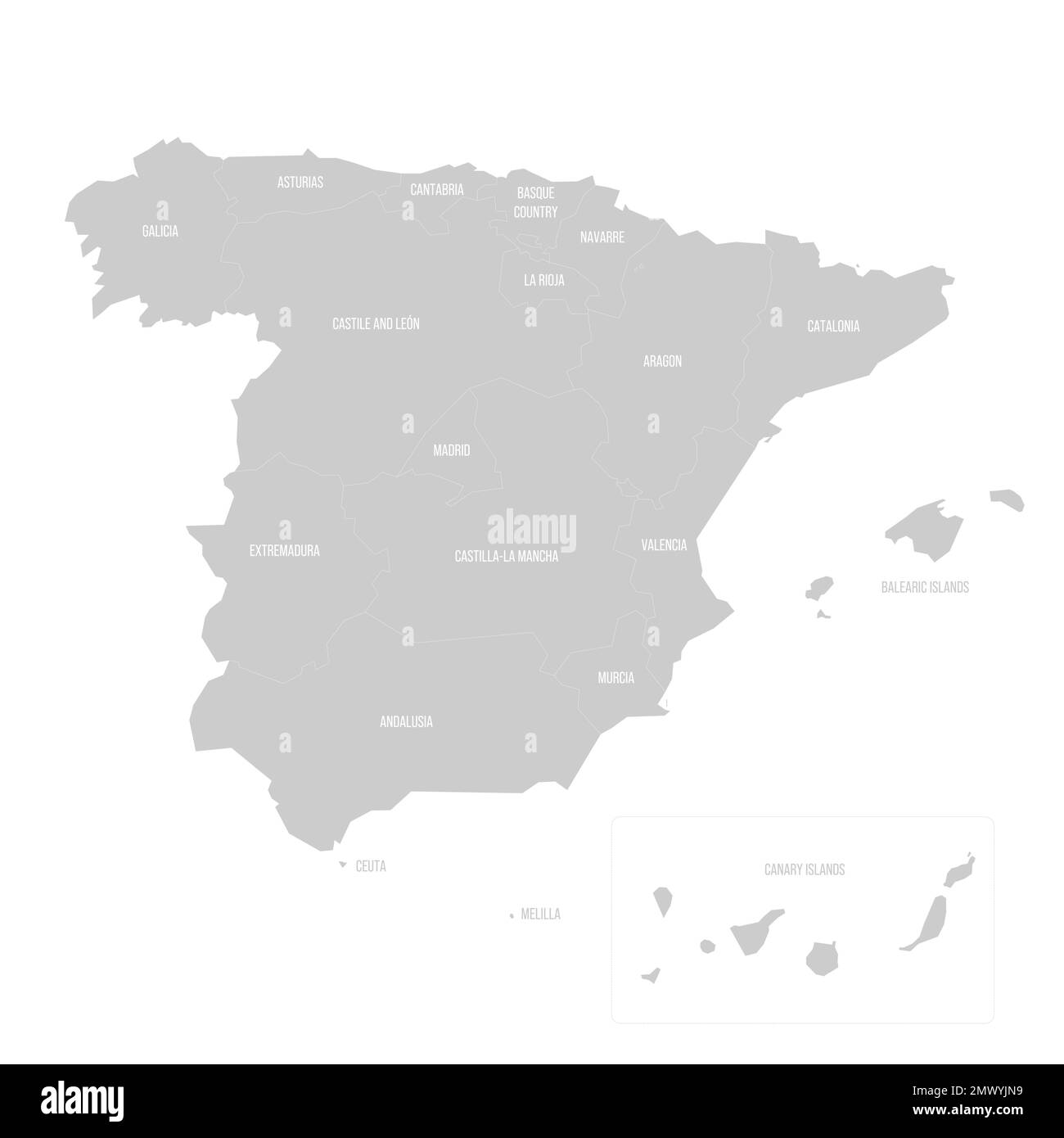 Spain political map of administrative divisions - autonomous ...