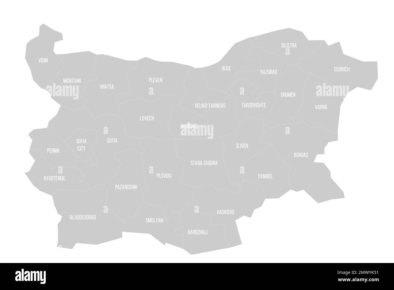 Bulgaria political map of administrative divisions - provinces and ...