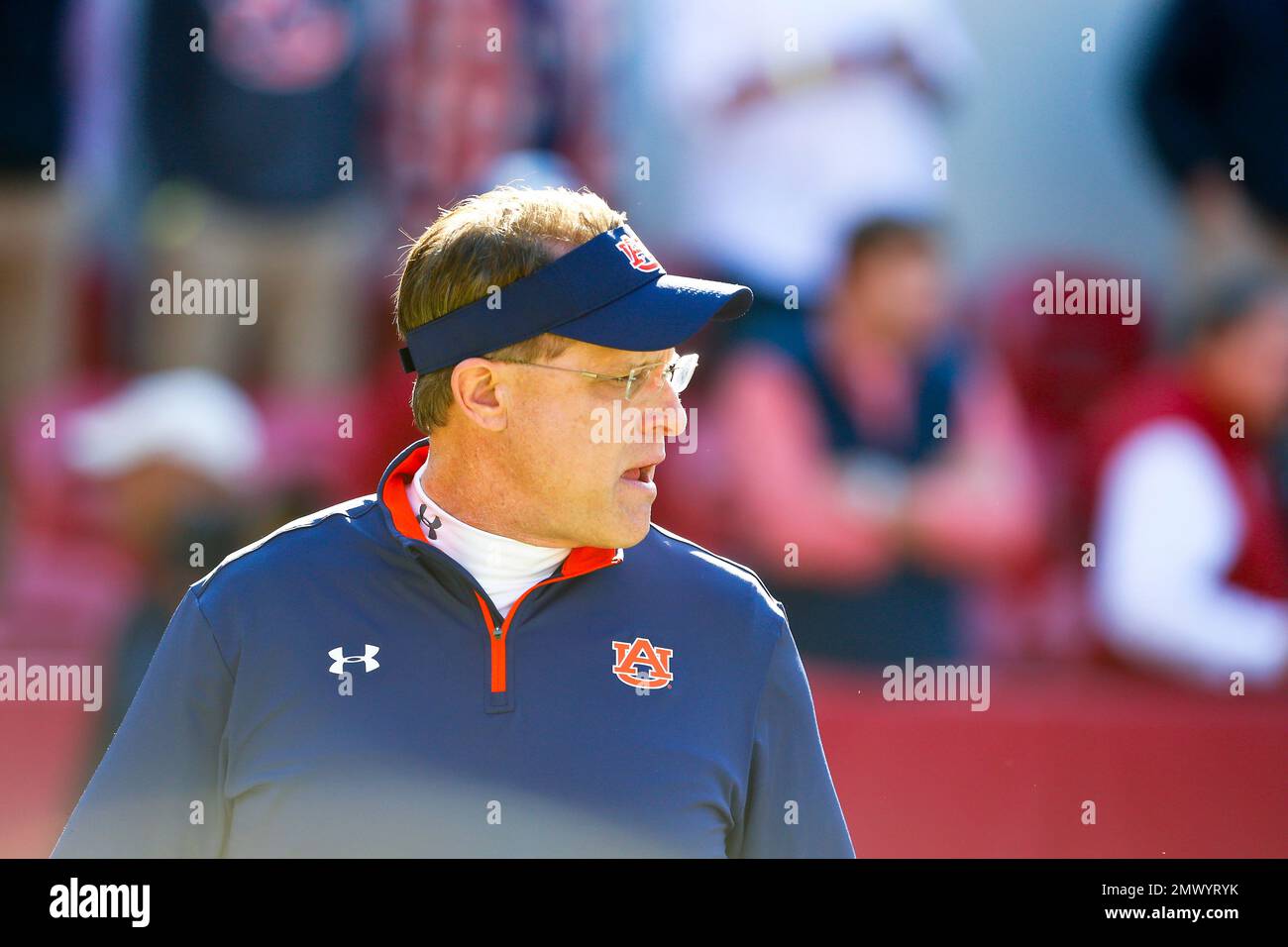 Auburn head coach Gus Malzahn walks the field before the Iron Bowl NCAA ...