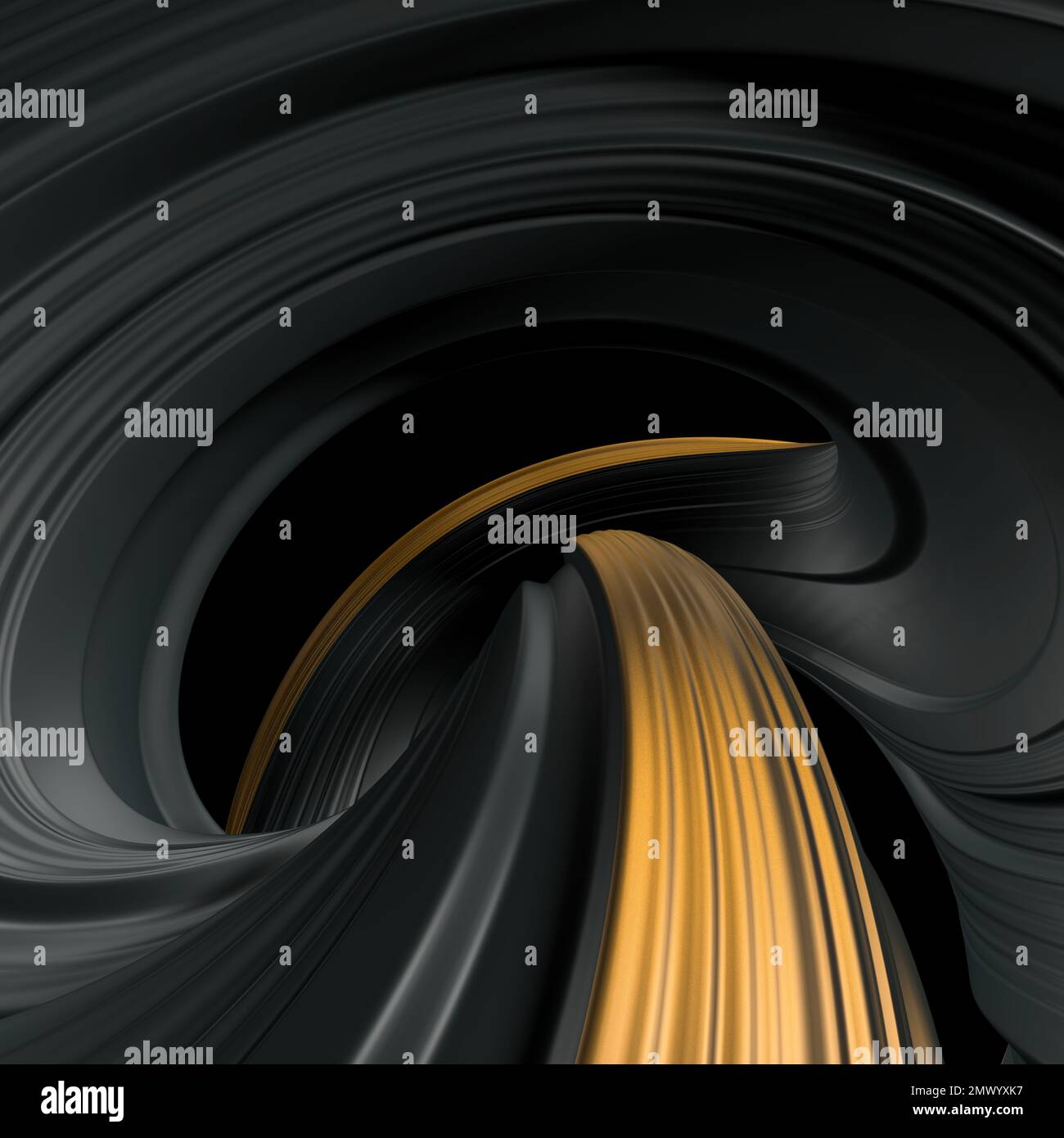 3d render liquid background abstract illustration of black elastic ...