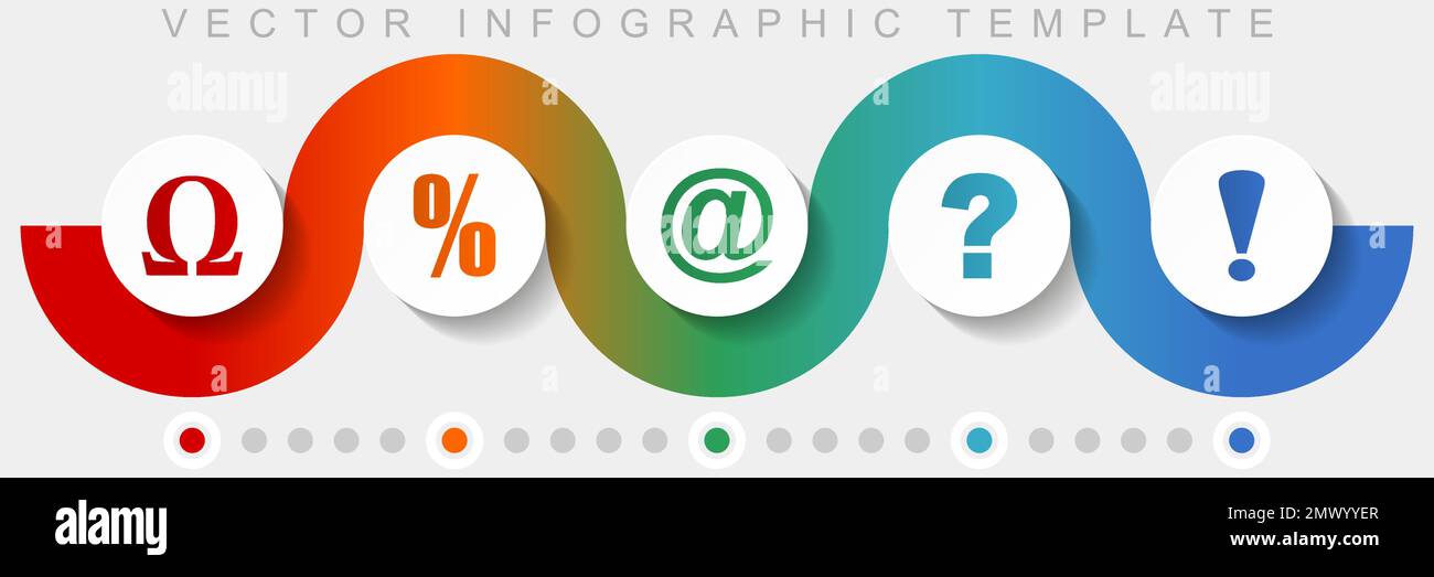 Symbols infographic vector template with icon set, miscellaneous icons ...