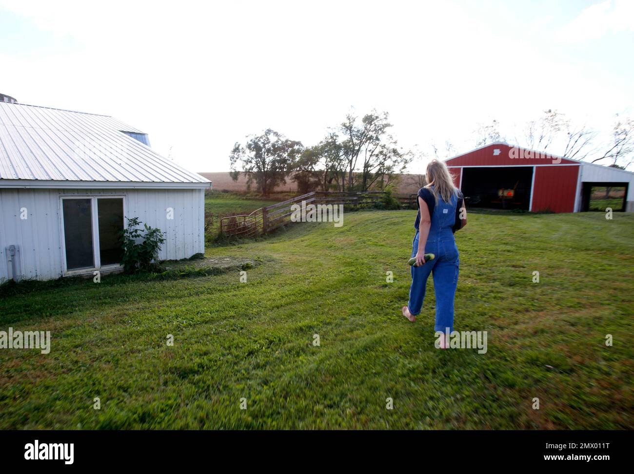 In this Oct. 3, 2016 photo, singer Lissie Maurus walks to the barn on ...