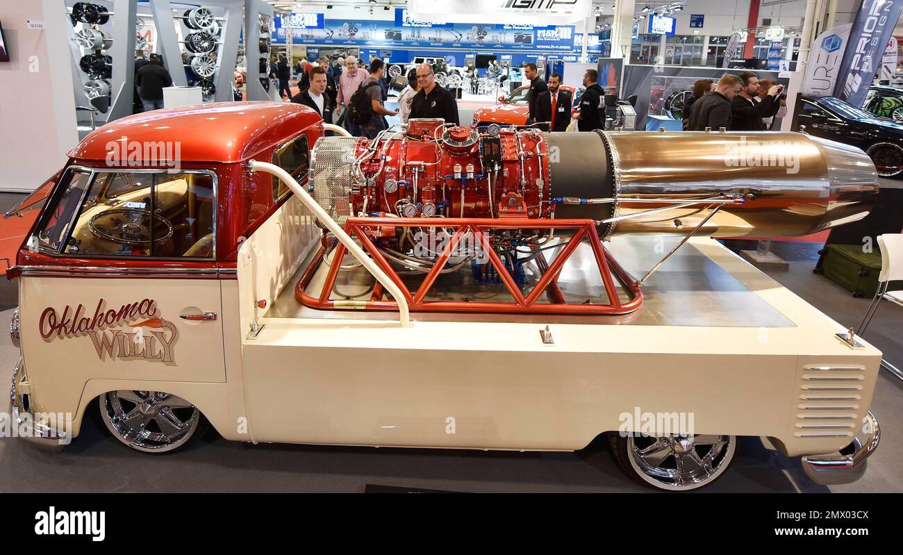 A Rolls Royce Viper jet engine on the back of a 1958 Volkswagen bus ...