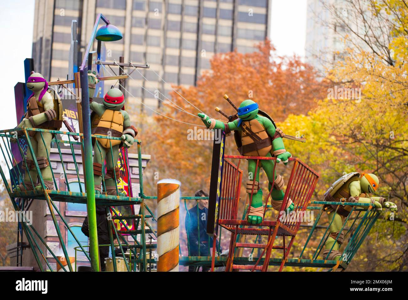 The Teenage Mutant Ninja Turtles are seen on 59th Street during the ...