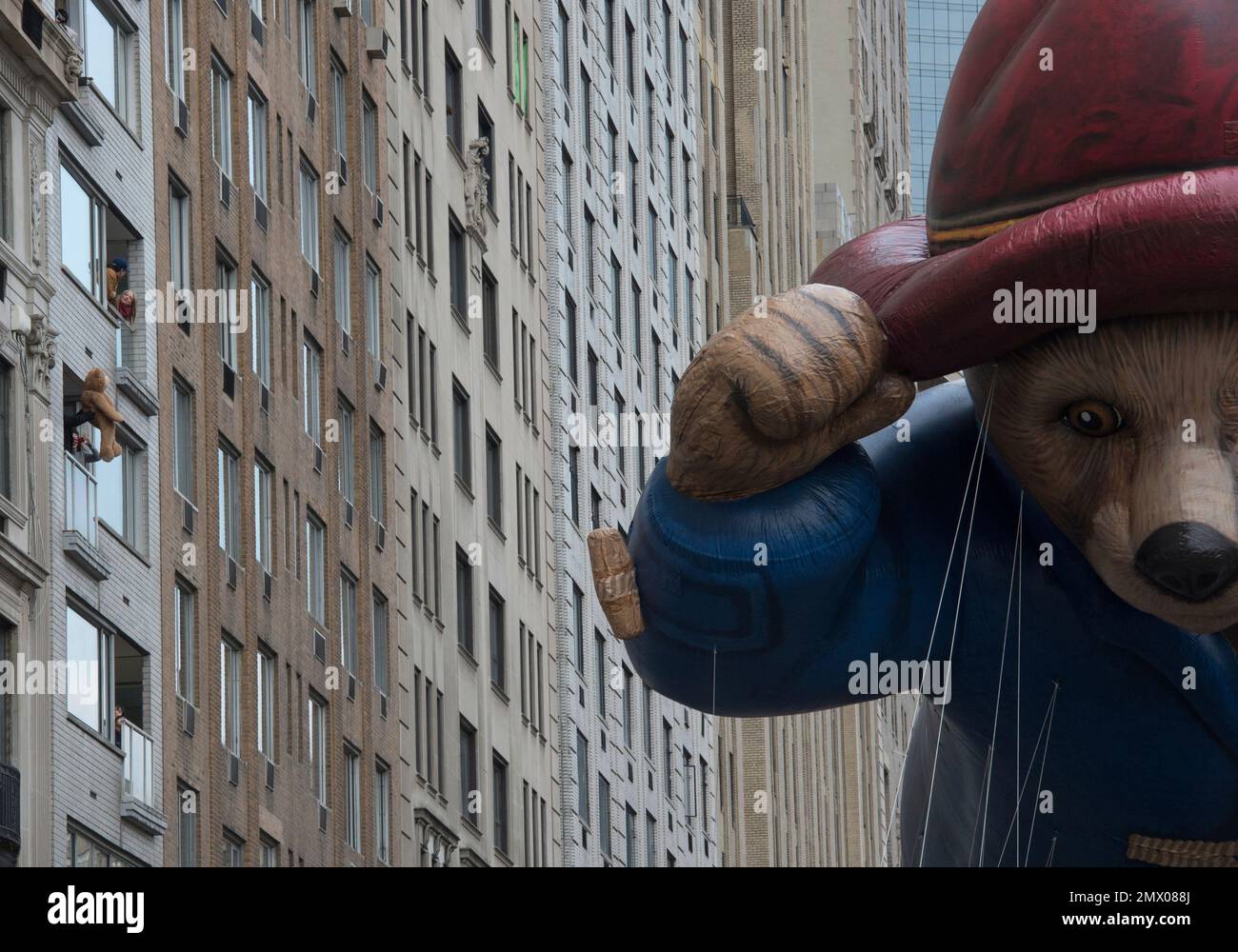 The Paddington Bear balloon is moved across Central Park South during ...