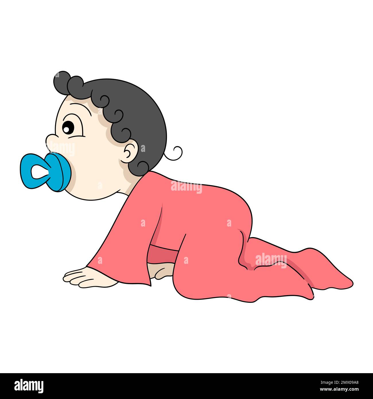 Baby boy crawling cartoon hi-res stock photography and images - Alamy