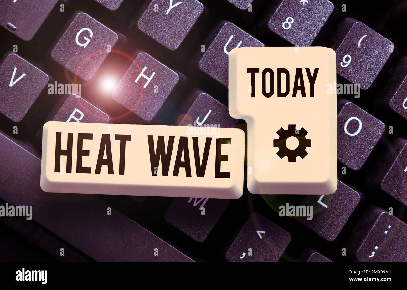 Hand writing sign Heat Wave. Business showcase a prolonged period of ...