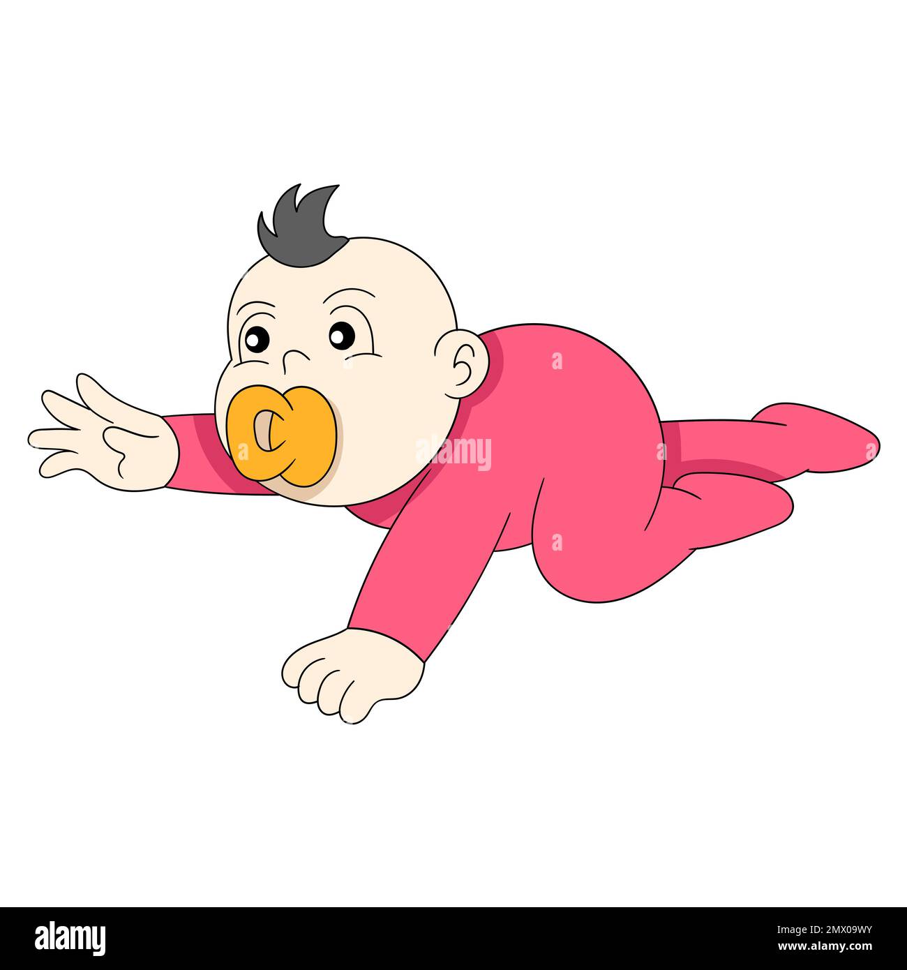 Baby boy crawling cartoon hi-res stock photography and images - Alamy