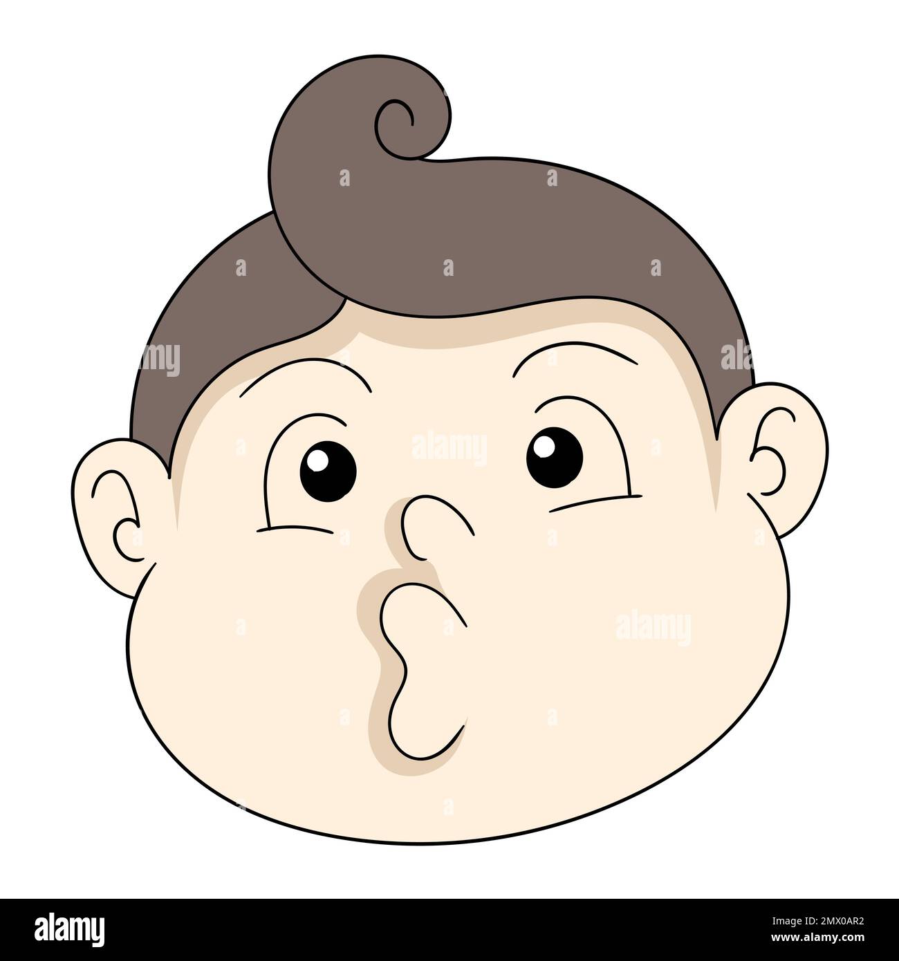 the head baby boy was mockingly scrunched up his mouth. vector design ...