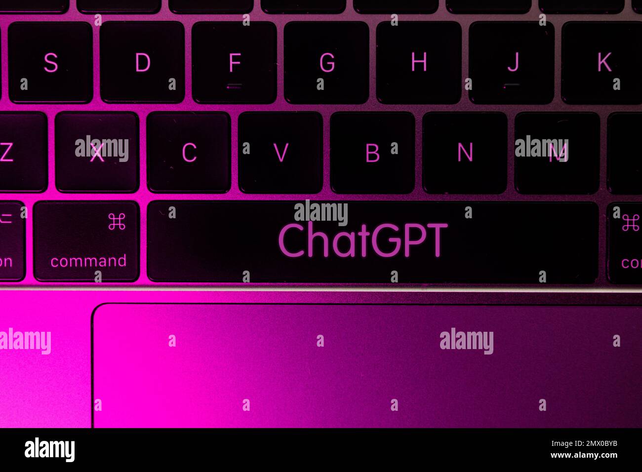 ChatGPT text on PC keyboard. ChatGPT is a chatbot launched by OpenAI Stock Photo - Alamy