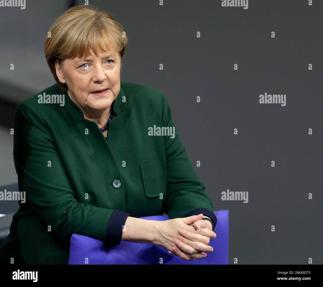 German Chancellor Angela Merkel attends a budget debate as part of a ...