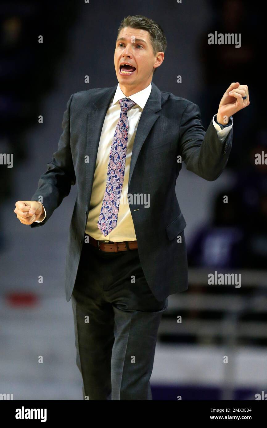 Robert Morris head coach Andrew Toole directs his team during the first ...