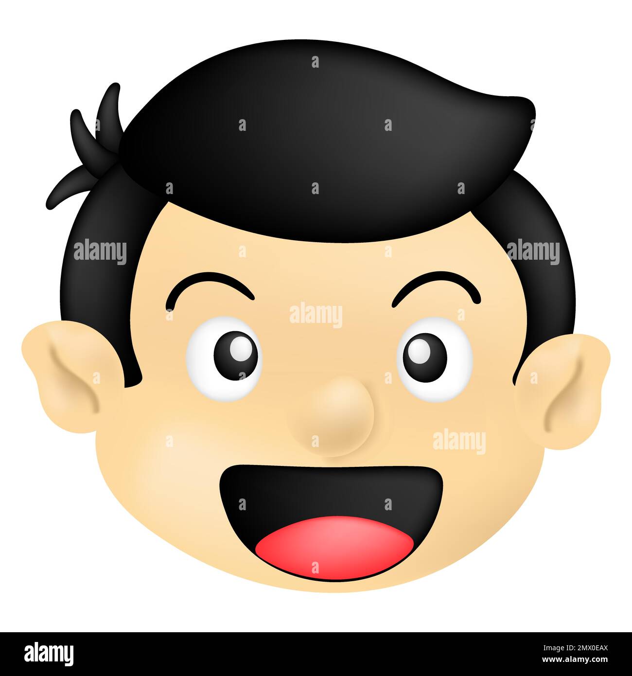 head faceless boy laughing happy polite friendly. vector design ...