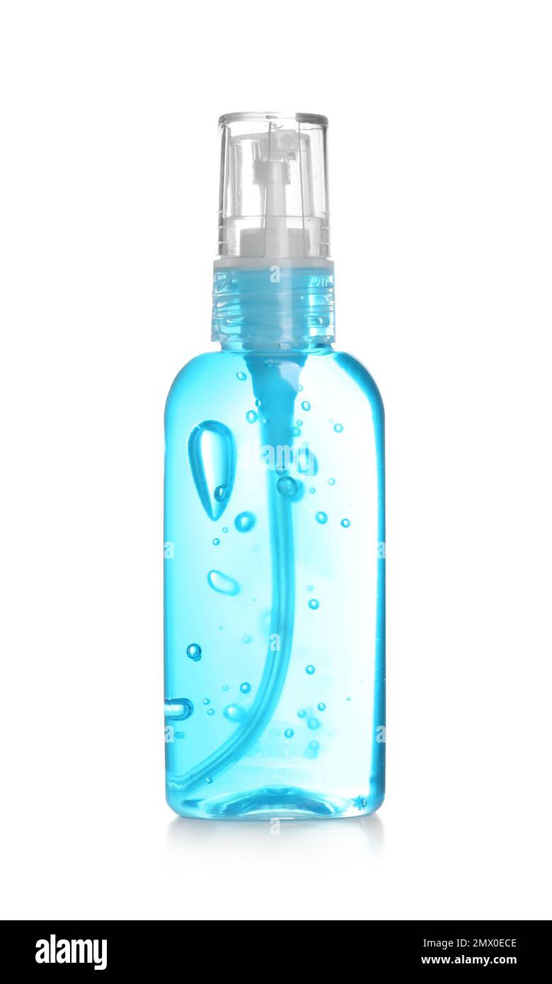 Bottle of antiseptic gel isolated on white Stock Photo - Alamy