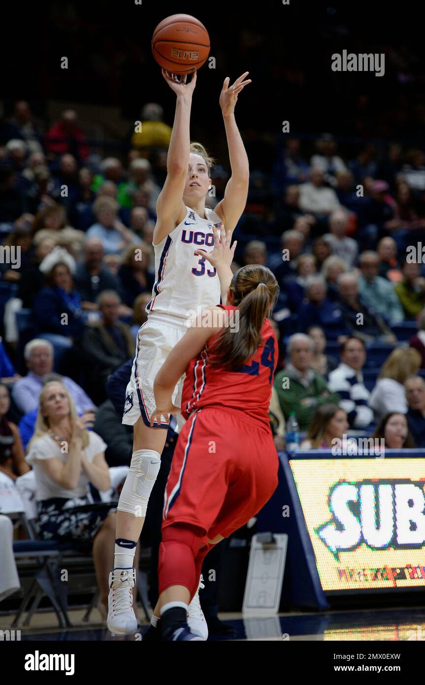 Connecticut's Katie Lou Samuelson shoots over Dayton's Lauren ...