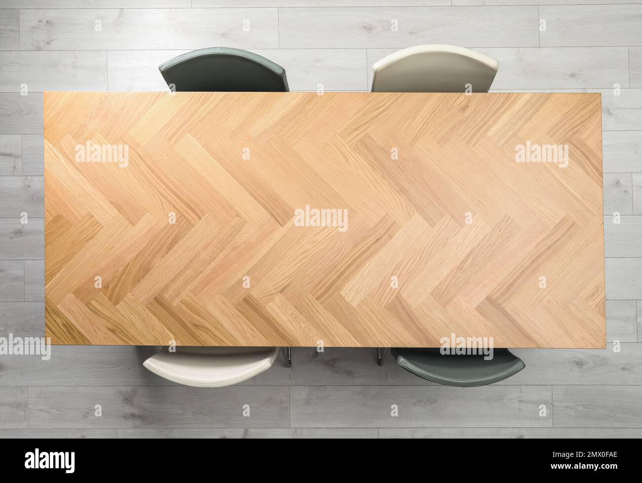 Modern office table with chairs, top view Stock Photo - Alamy