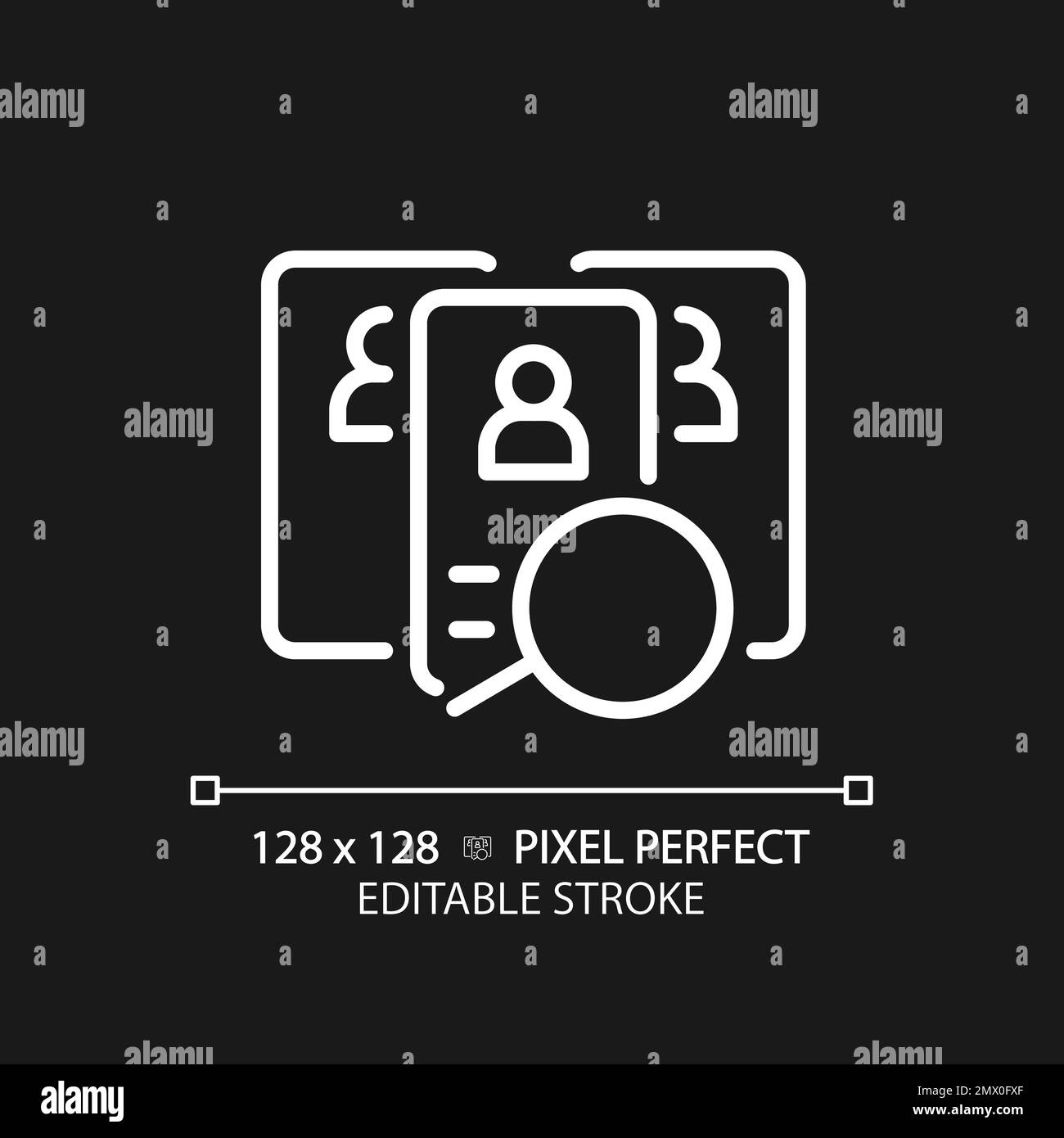 Candidate pixel perfect white linear icon for dark theme Stock Vector Image & Art - Alamy
