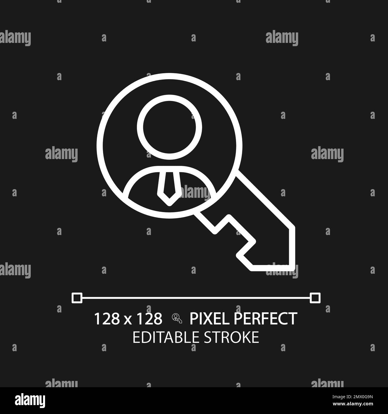 Key person pixel perfect white linear icon for dark theme Stock Vector ...
