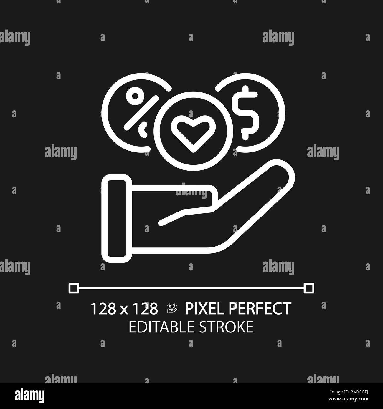 Benefits pixel perfect white linear icon for dark theme Stock Vector ... Benefits pixel perfect white linear icon for dark theme Stock Vector ...