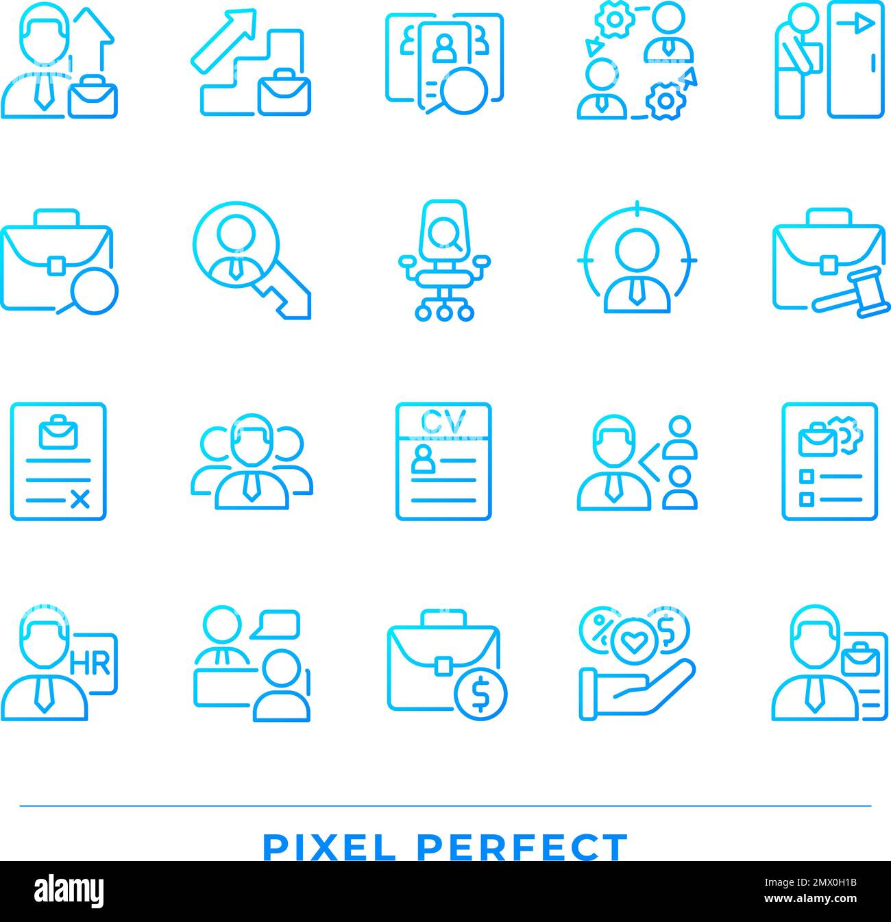Hiring pixel perfect gradient linear vector icons set Stock Vector Image & Art - Alamy