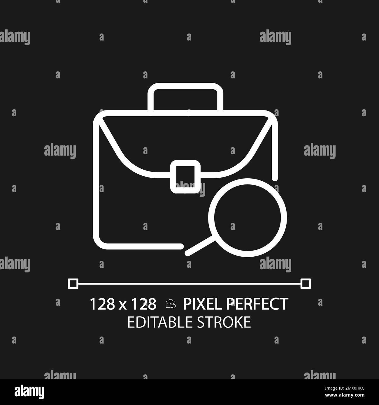 Job search pixel perfect white linear icon for dark theme Stock Vector ... Job search pixel perfect white linear icon for dark theme Stock Vector ...