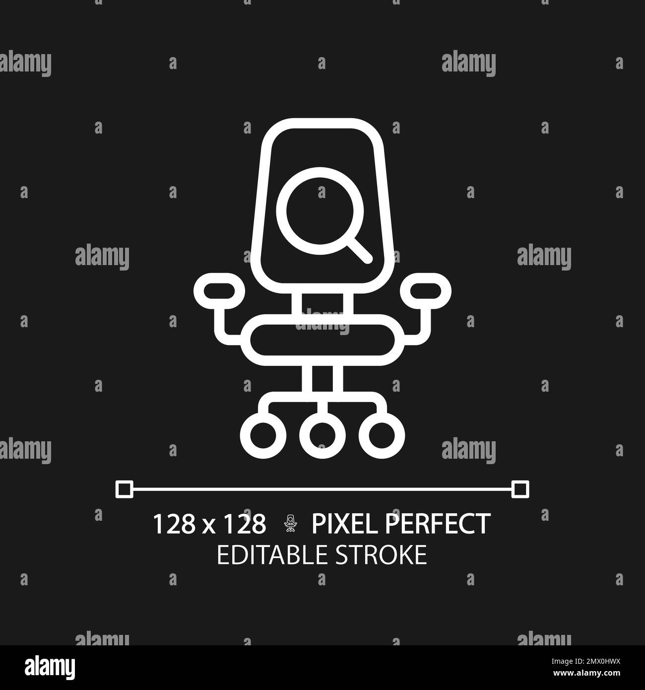Job opening pixel perfect white linear icon for dark theme Stock Vector ...
