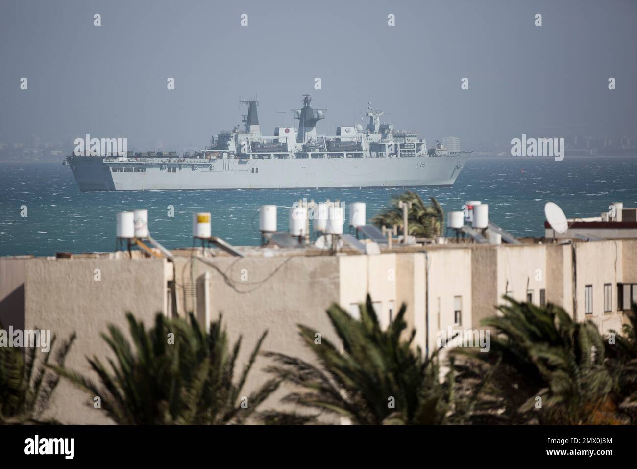 The British Royal Navy ship HMS Bulwark arrives to Haifa port, Israel ...