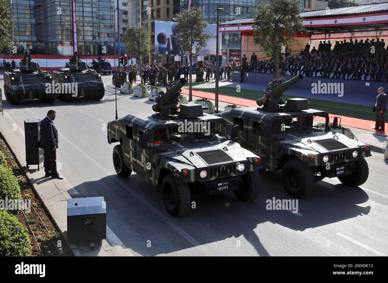 Lebanese soldiers from the rocket launcher units are seen during a ...
