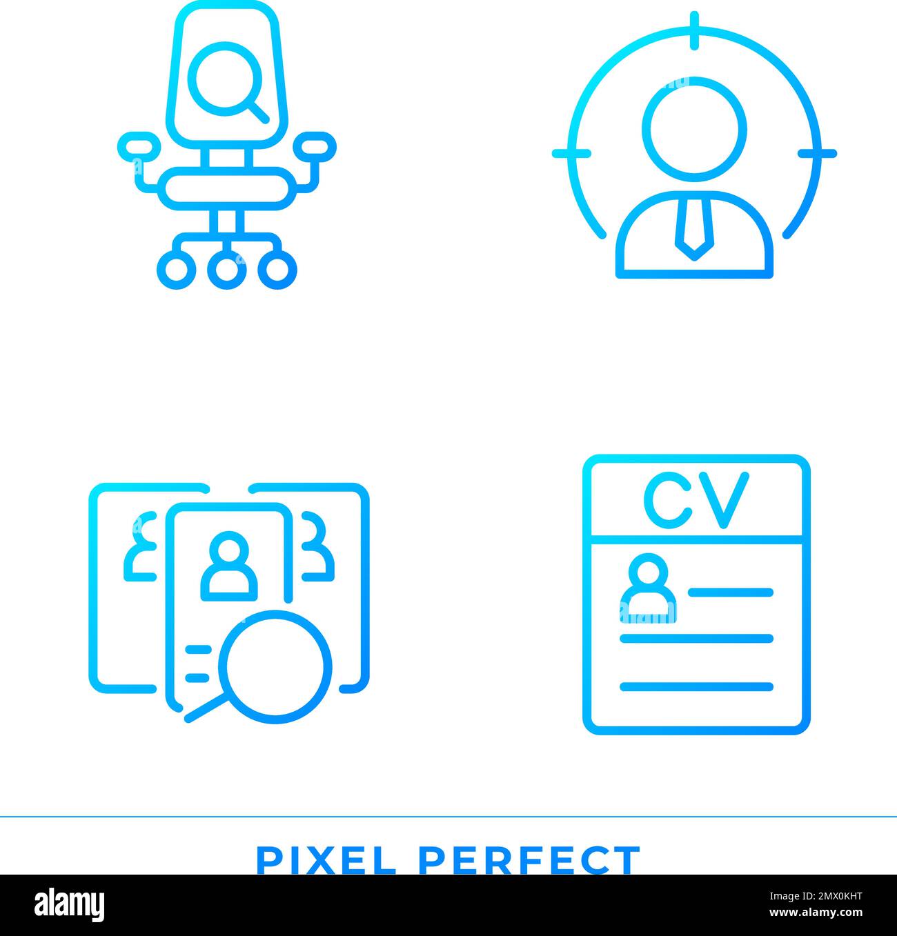 Worker selection process pixel perfect gradient linear vector icons set ... Worker selection process pixel perfect gradient linear vector icons set ...