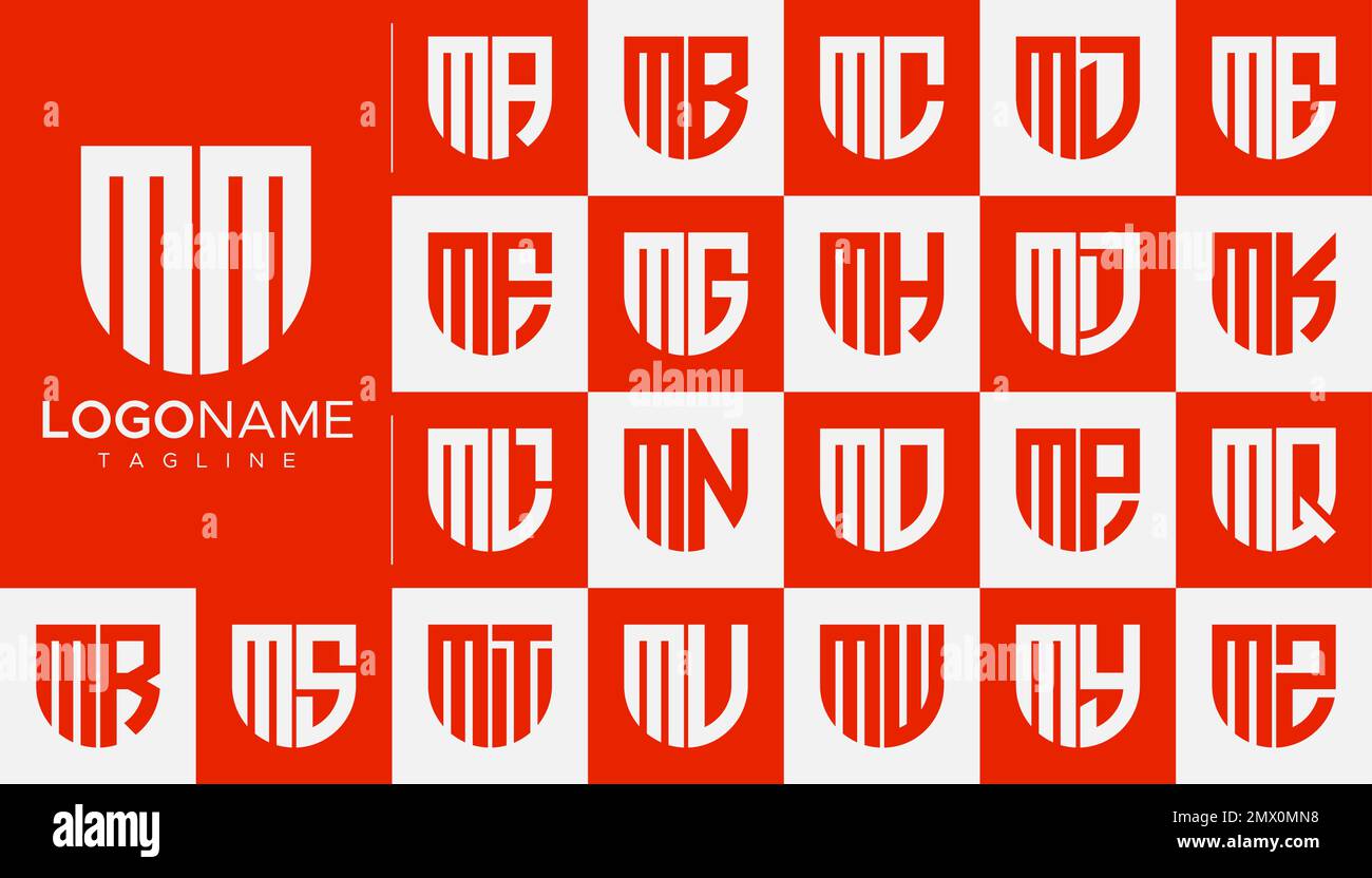 Set of letter M logo design branding. Modern M letter logo template ...